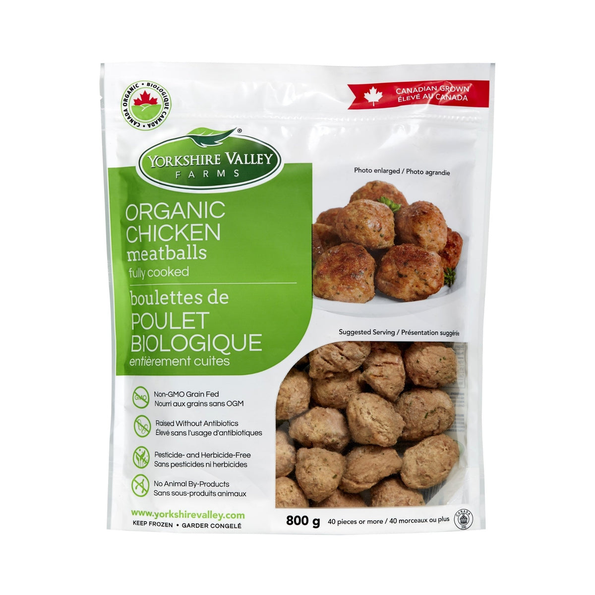 Organic Fully Cooked Chicken Meatballs, 800g – Yorkshire Valley Farms