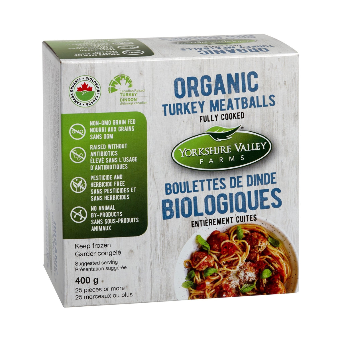 Organic Turkey Meatballs - Fully Cooked, Box, 400g – Yorkshire Valley Farms